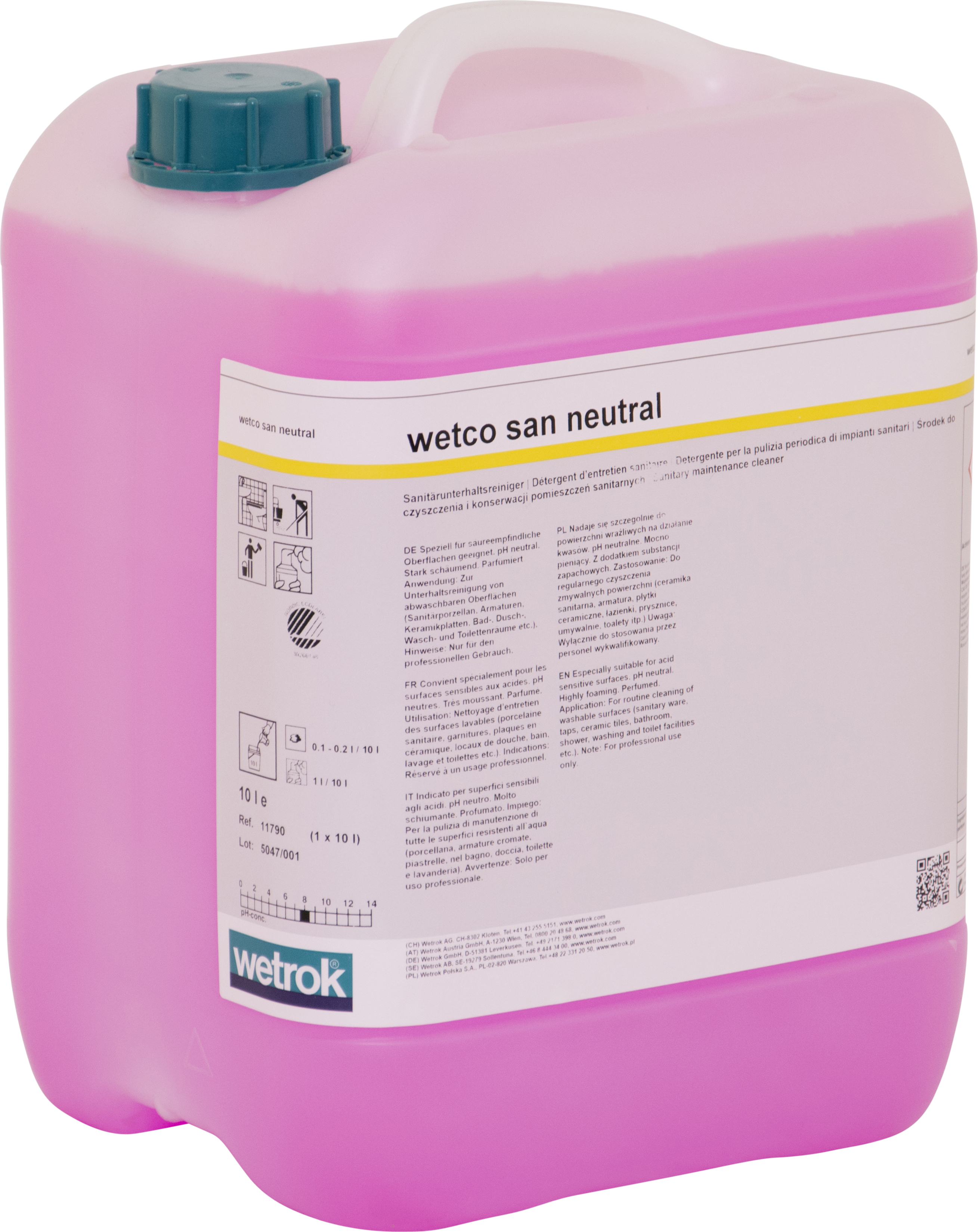 Čistilo za sanitarije Wetco San Neutral 10L, WETROK | Makom